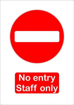 Sticker No Entry Staff Only Input Prohibited BAR Pub Door | eBay