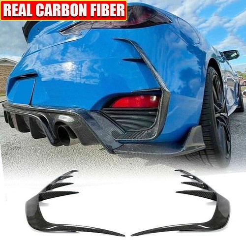 Fits Infiniti Q60 Q60S 2016-22 Real Carbon Rear Bumper Canard Fins C ...