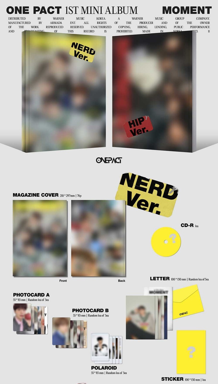ONE PACT - Moment (1st Mini Album) CD+Photobook+Sticker+Photocard ...