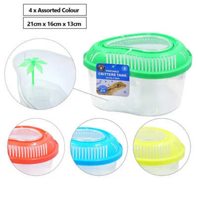 4x Portable Handheld Plastic Fish Tank Insects Reptile Goldfish Cages ...