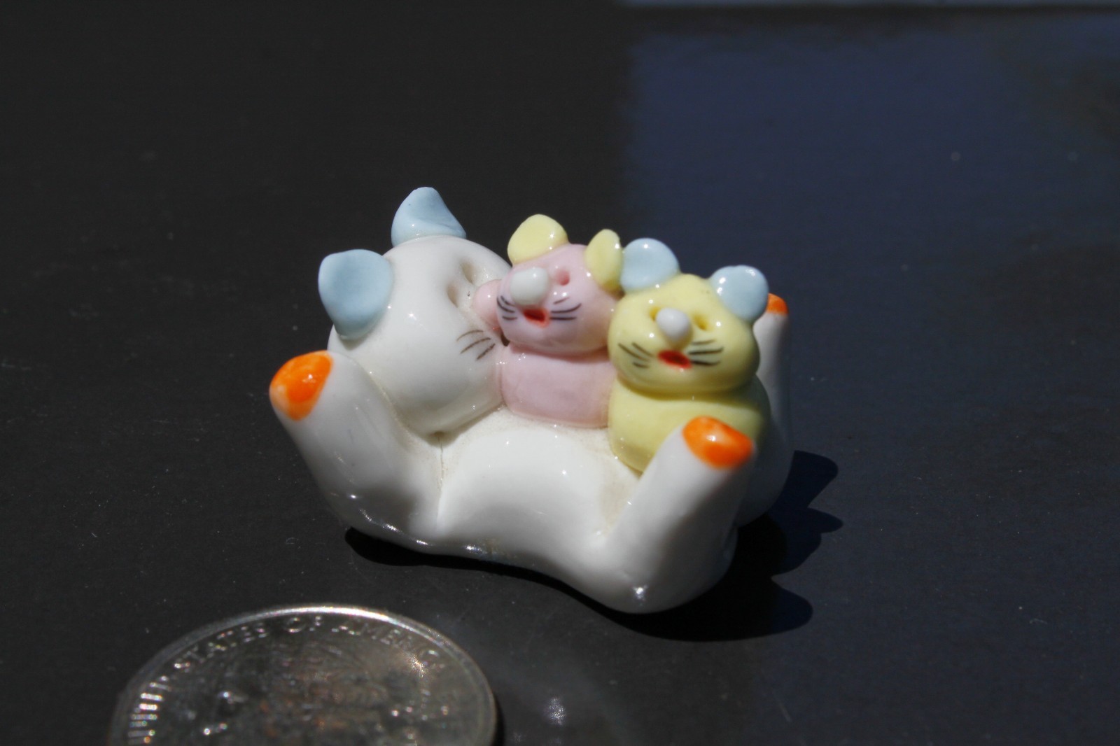 Collectibles Cats Handmade Miniatures Animals Figurines Mom and babies ...