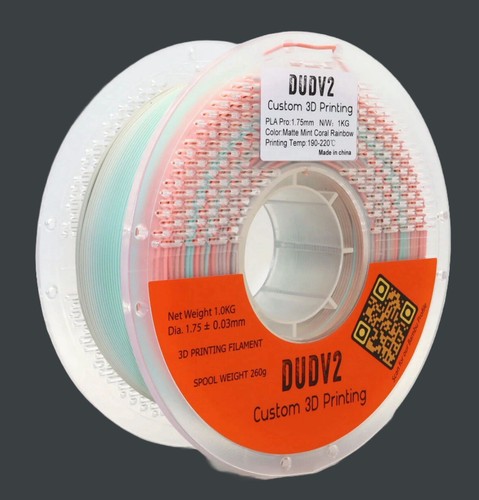 DUDV2 Custom 3D Printing Color: Matte Mint Coral Rainbow Filaments | eBay