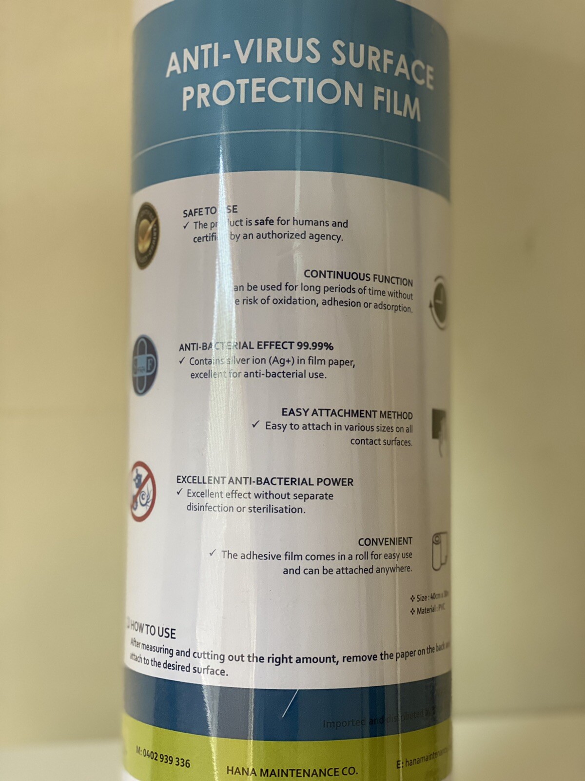 Self Adhesive Covering Film,PPE Anti Virus Film (40cm x 30M) | eBay ...