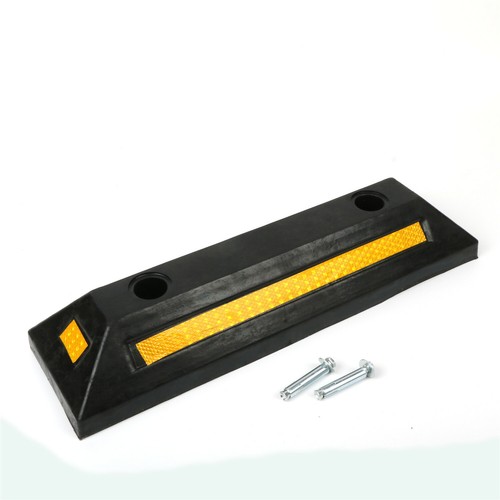 Rubber Car Wheel Stopper Safety Parking Locator Reflective Edge Barrier ...