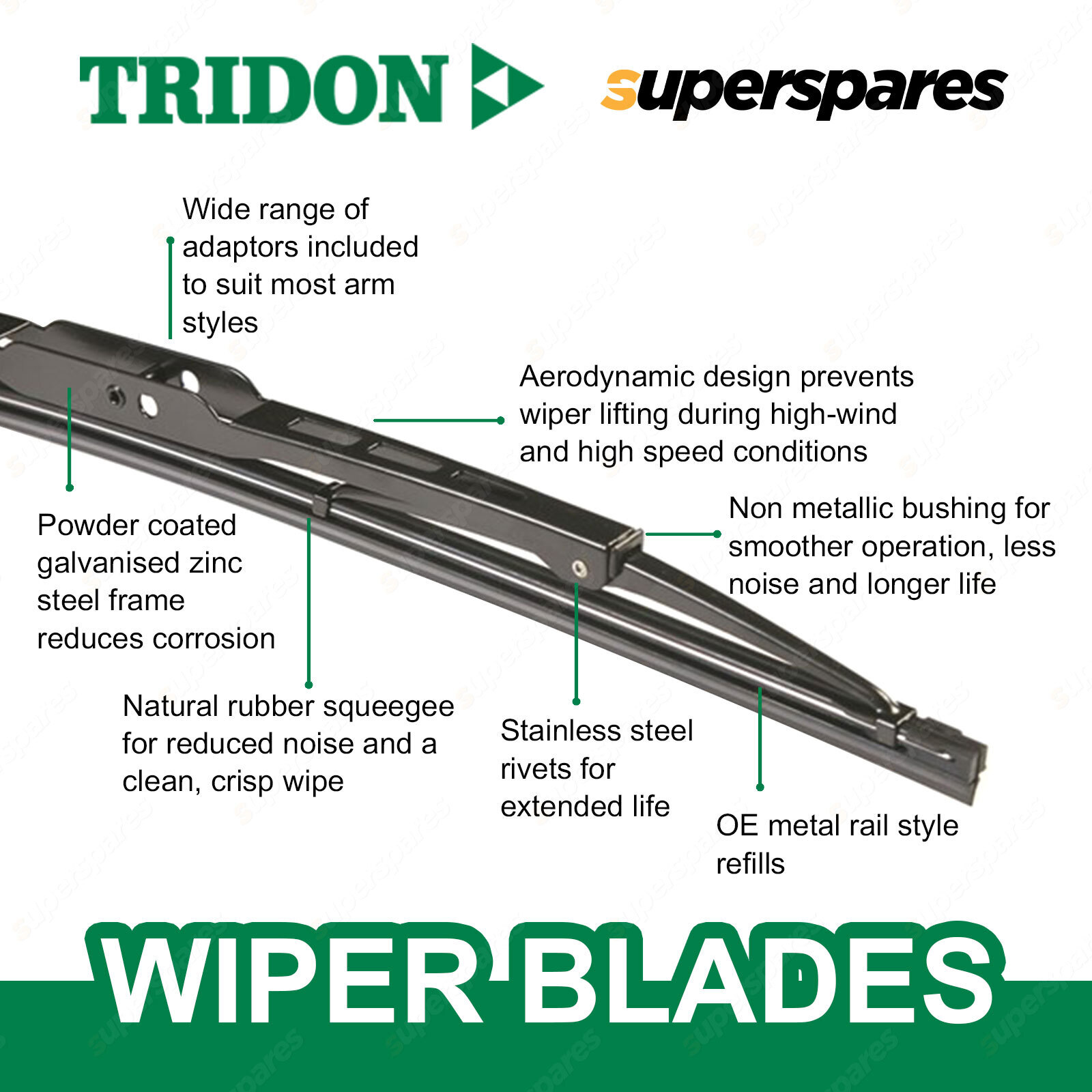 Tridon Driver or Passenger Complete Wiper 20" for HSV Maloo Manta ...