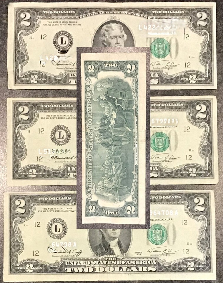 Lot of THREE $2 Bills with UNEVEN Borders. CIRCULATED, ungraded & AS-IS ...