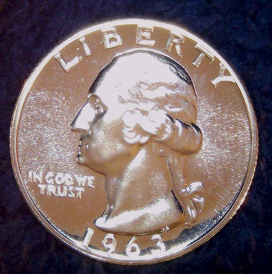 1963 Proof Washington Quarter 90% Silver US Coin Philadelphia Mint ...