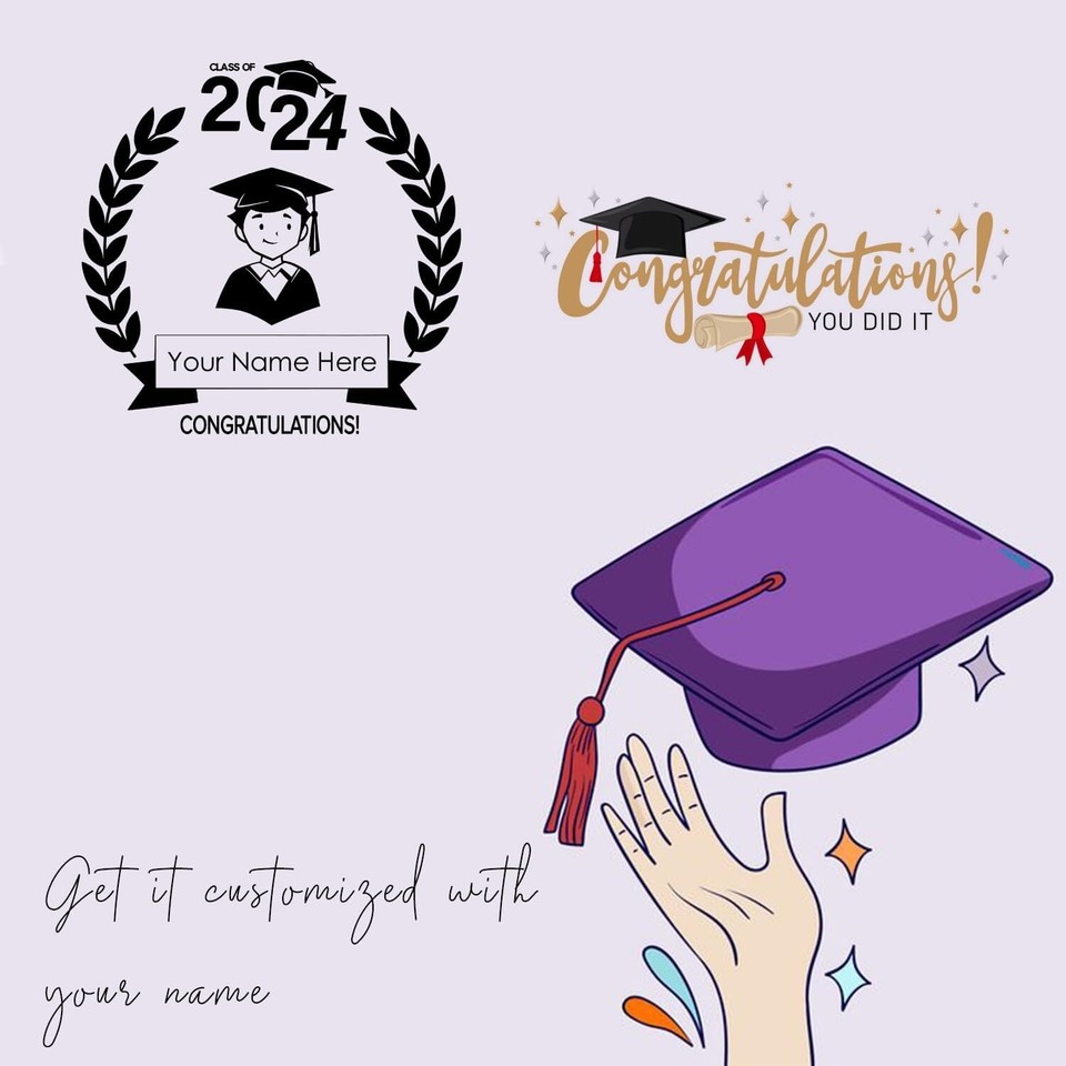 Personalized Graduation Stamp - Girl with Custom Year and Name ...