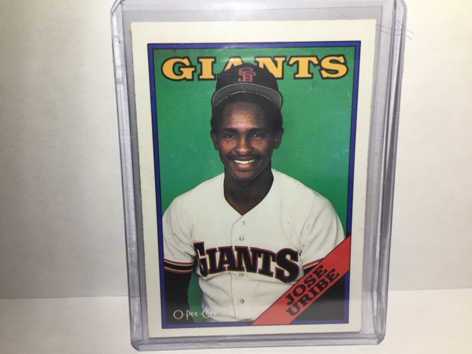 1988 o-pee-chee Topps #302 Jose Uribe Alignment Error, Color Misprint ...