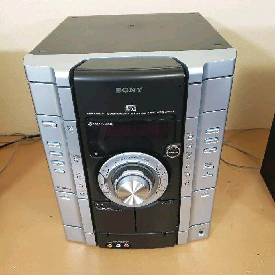 Sony MHC-GX250 Mini Hi-Fi Shelf Stereo System Radio CD Changer tape ...