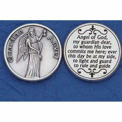 Guardian Angel Prayer - Silver tone Pocket Coin | eBay