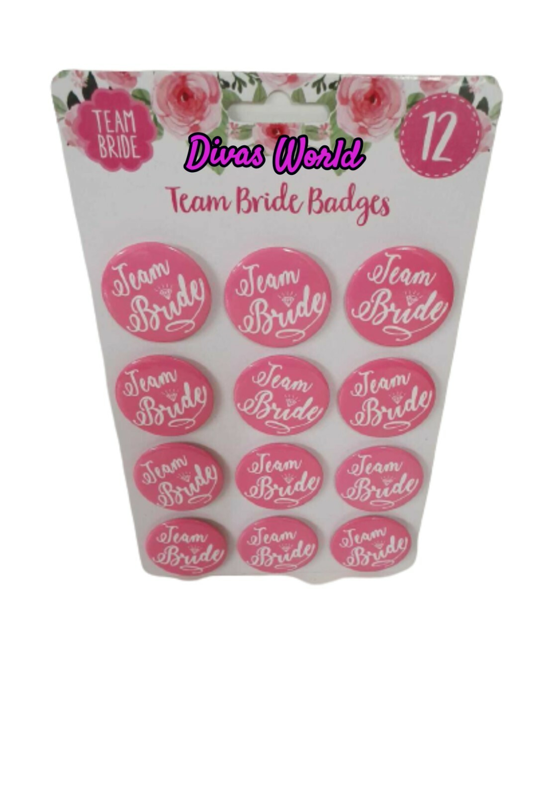 Team Bride Badge Pack of 12 Pin Badges Primark Gift Pack | eBay