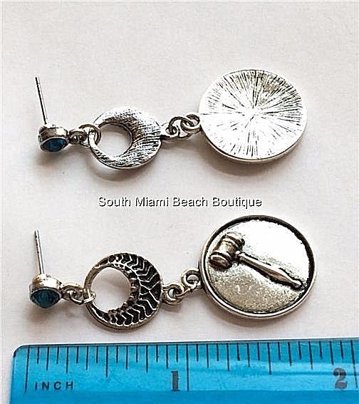 Crystal Law Earrings Silver Plated Lawyer Paralegal Attorney JD ...