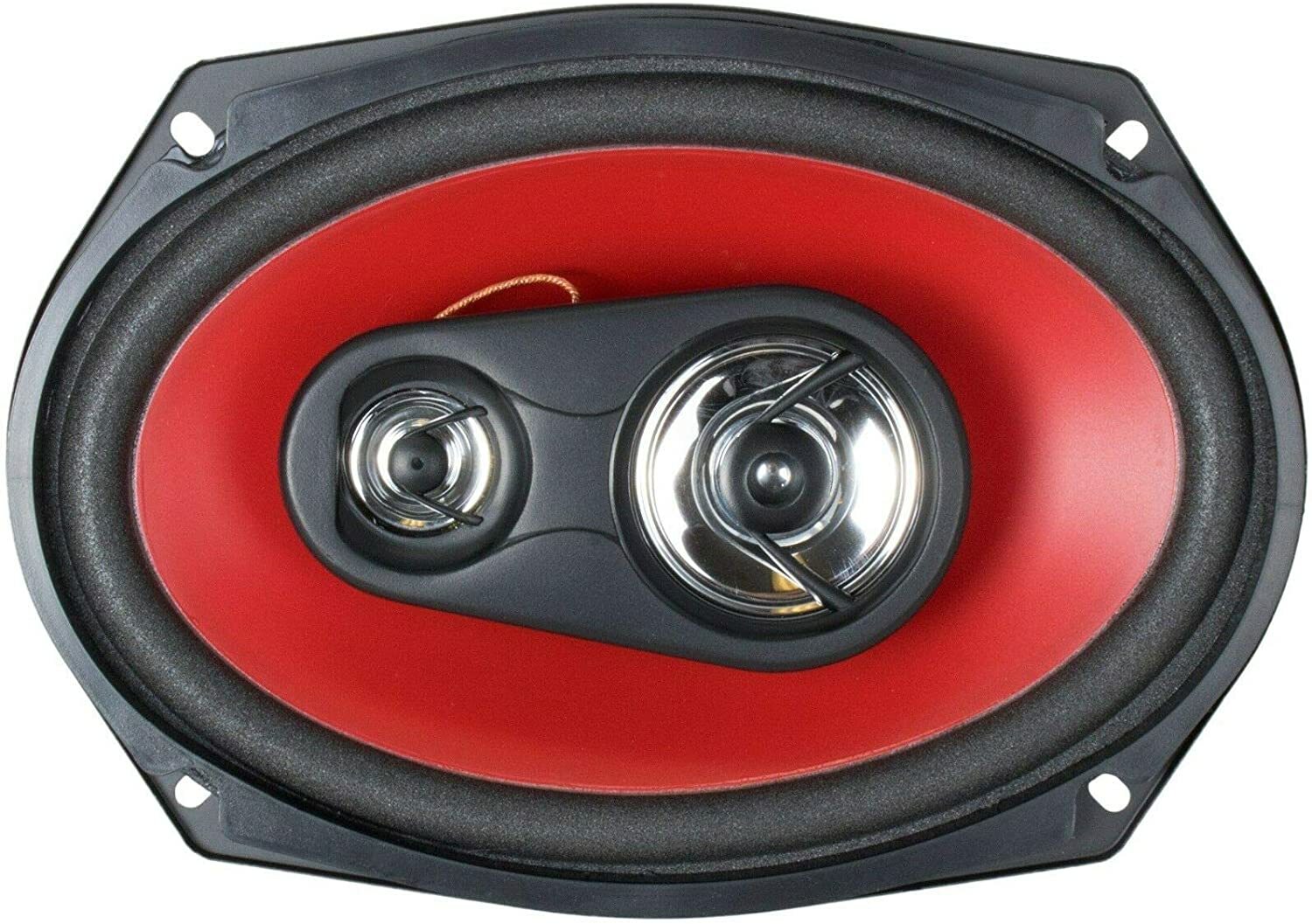 2x Audiobank 6x9" 1400 Watt Max Power 3-Way Red Car Audio Stereo ...