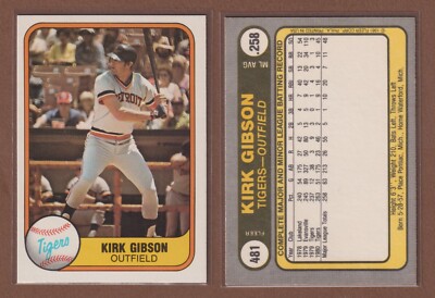 1981 Fleer #481 Kirk Gibson Rookie - Detroit Tigers - ExMT - 423 - 🔥⚾🔥 ...