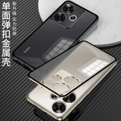 For Xiaomi Poco F6, Luxury Hybrid Metal Bumper Magnetic Back Glass Case ...