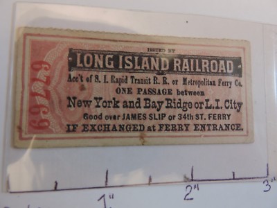 Rare 1892 LIRR Long Island Rail Road Bay Ridge NYC Staten Ferry Train ...