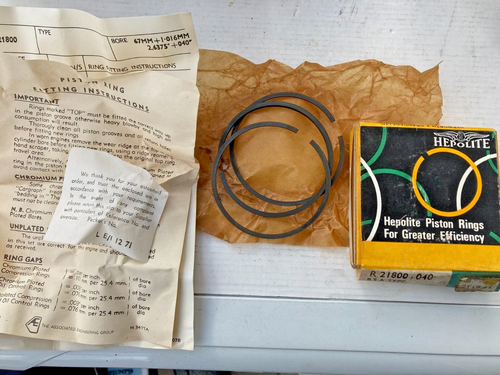 Genuine Hepolite +040" Piston Rings For BSA C25 Special 250cc 1967 | eBay
