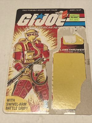 Vintage G.I. Joe Blowtorch Flamethrower Command File Cardback 1983 Cut ...