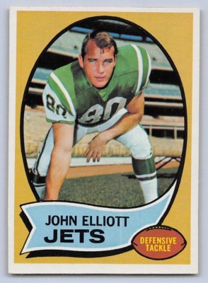 1970 JOHN ELLIOTT - Topps Football Card- # 54 - NEW YORK JETS | eBay