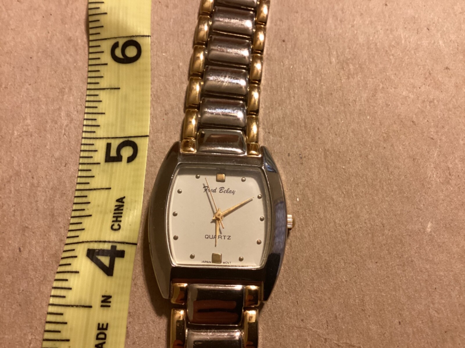 Vintage Fred Belay Mens Watch White Face - Gold & Silver Band - New ...
