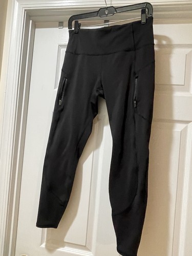athleta rainier tight Leggings Fleece Size M Black | eBay