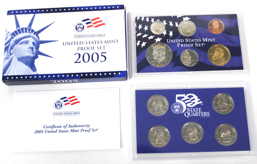 2005 S US Proof Set Original Box & COA 11 Coins CN-Clad US Mint | eBay