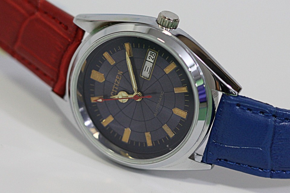 Rare! Vintage CITIZEN Automatic Men's Watch RED&BLUE Colors Featured ...