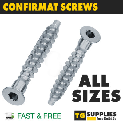 Confirmat Screws for chipboard Self Drive FLAT PACK FURNITURE FIXINGS ...