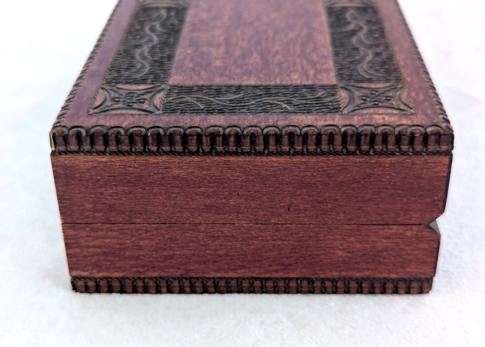 Vintage Unique Handmade Polish Trinket Jewelry Box Wooden Hinged ...