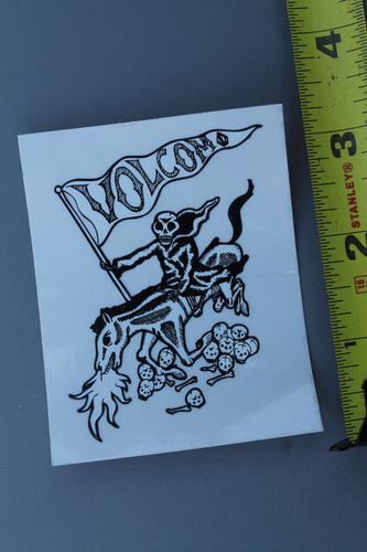 VOLCOM Stone Clear Black White Skeleton Horse VC1 Vintage Skateboarding ...
