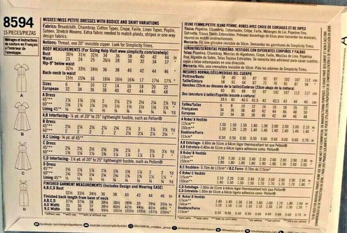 Women Summer Dress Sewing Pattern 8594 Simplicity Size 14-22 for sale ...