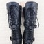 Shaker 420 Black sTRETCH 4.5" Wedge Heel OTK Thigh Boots Skulls Zippers ...