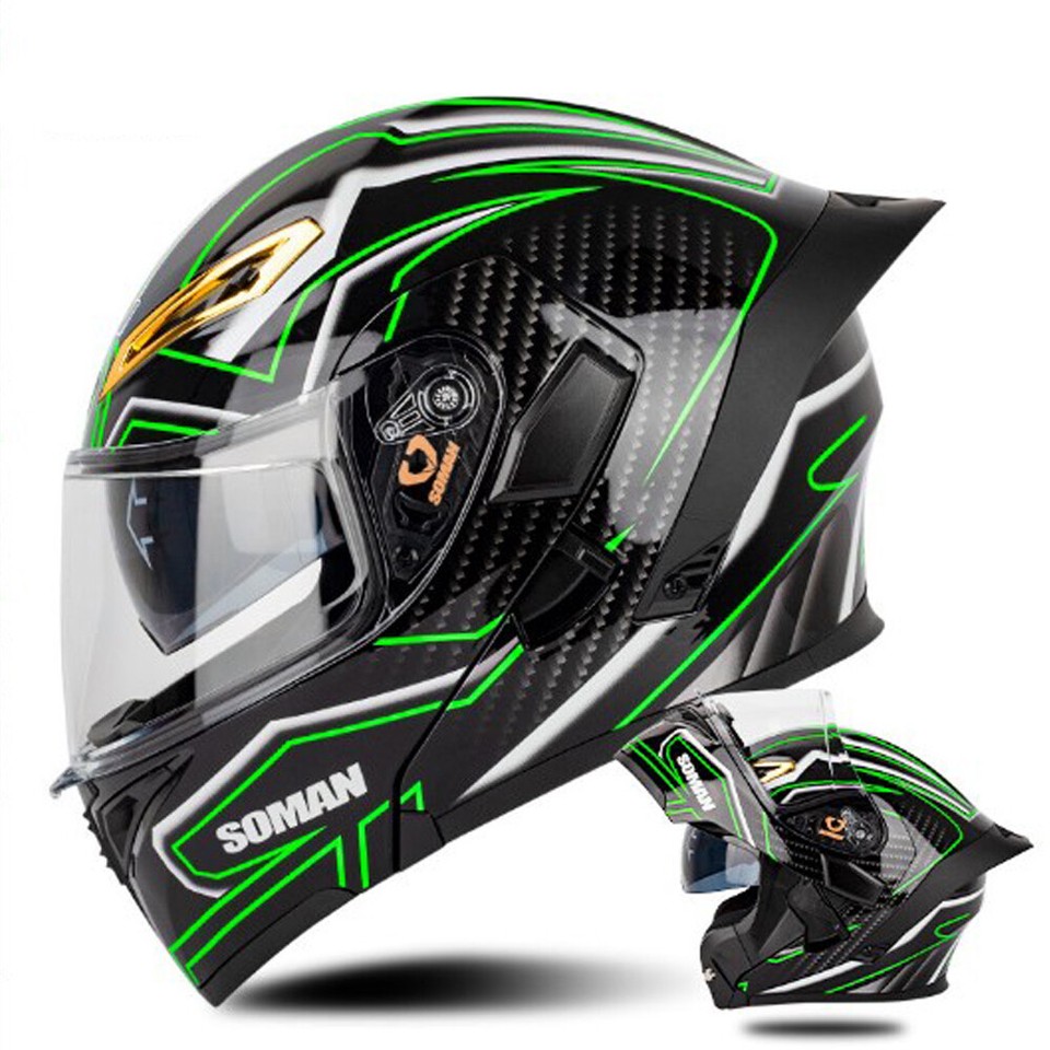 NEW Flip Up Helmet Dual Lens DOT Modular Helmets Ultraviolet-Proof Full ...