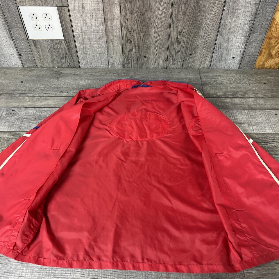 Vintage Authentic 70s STP Richard Petty Patches Red Windbreaker Jacket ...