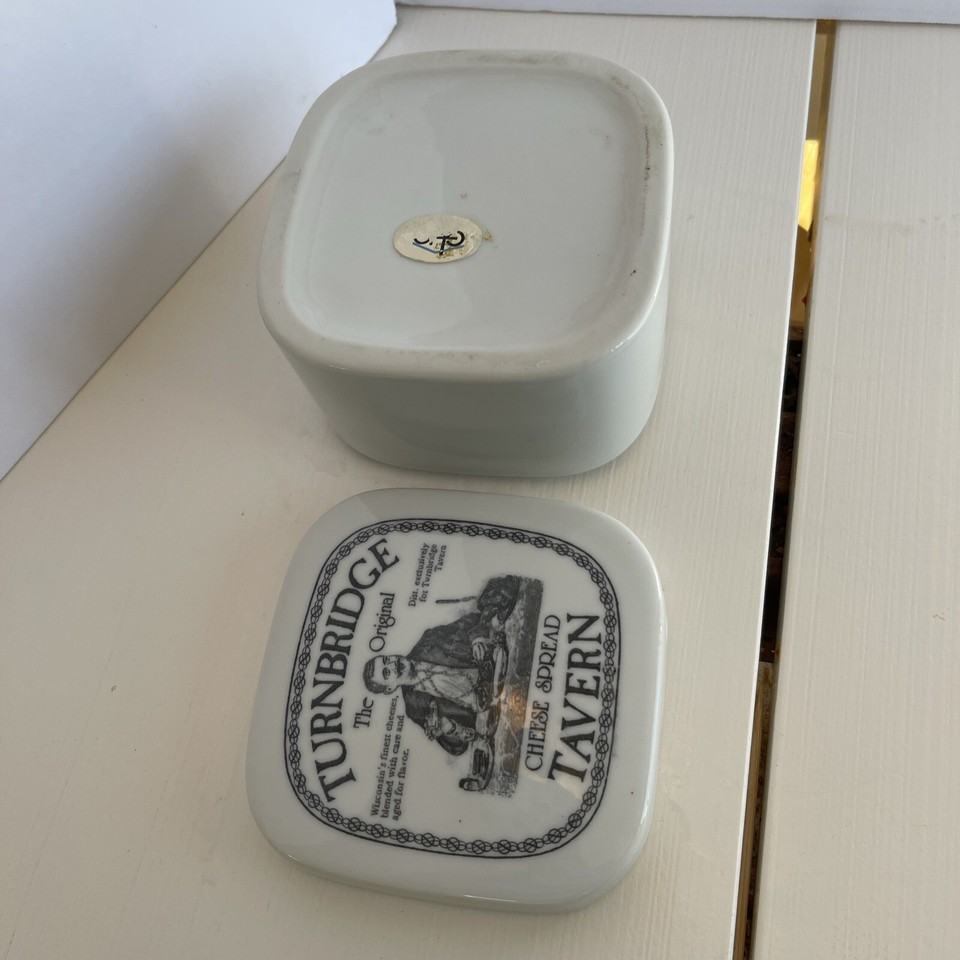 Vtg Turnbridge Tavern Cheese Spread Ceramic Jar Advertising | eBay