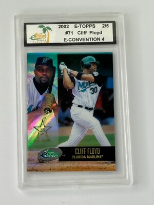 CLIFF FLOYD 2/5 2002 E-TOPPS E-CONVENTION REFRACTOR FLORIDA MARLINS ...