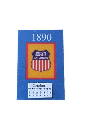 Miniature Calendar 1890 Union Pacific Railroad October Through December ...