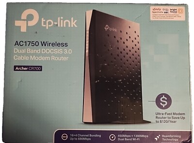 TP-Link Archer CR700 16x4 DOCSIS3.0 AC1750 Wireless Wi-Fi Cable Modem ...