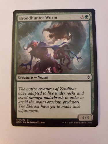 MTG Magic The Gathering Card Broodhunter Wurm Creature Wurm Green ...