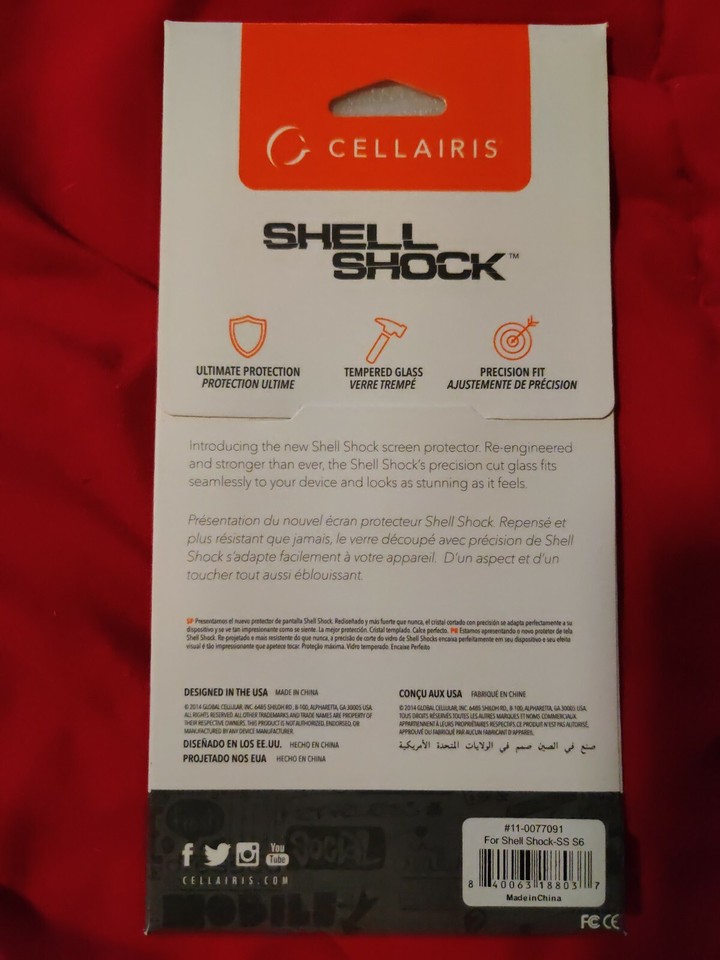 Cellairis Shell Shock Tempered Glass screen Protector For Samsung S6 | eBay