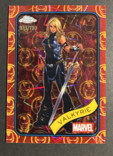 2025 Topps Chrome Marvel VALKYRIE #187 Iron Man Red & Gold Refractor ...