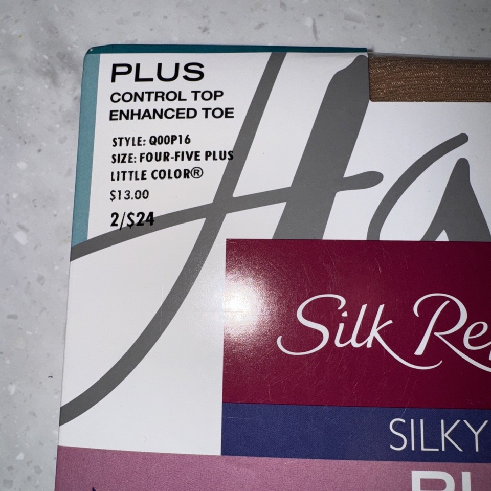 Hanes Control Top Enhanced Toe Pantyhose Silk Reflections Sz4/5x Little ...