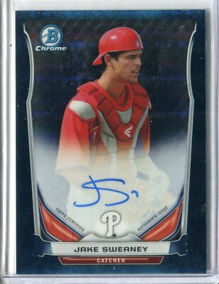 2014 Bowman Chrome Jake Sweaney BUBBLE REFRACTOR AUTO AUTOGRAPH RC /99 ...