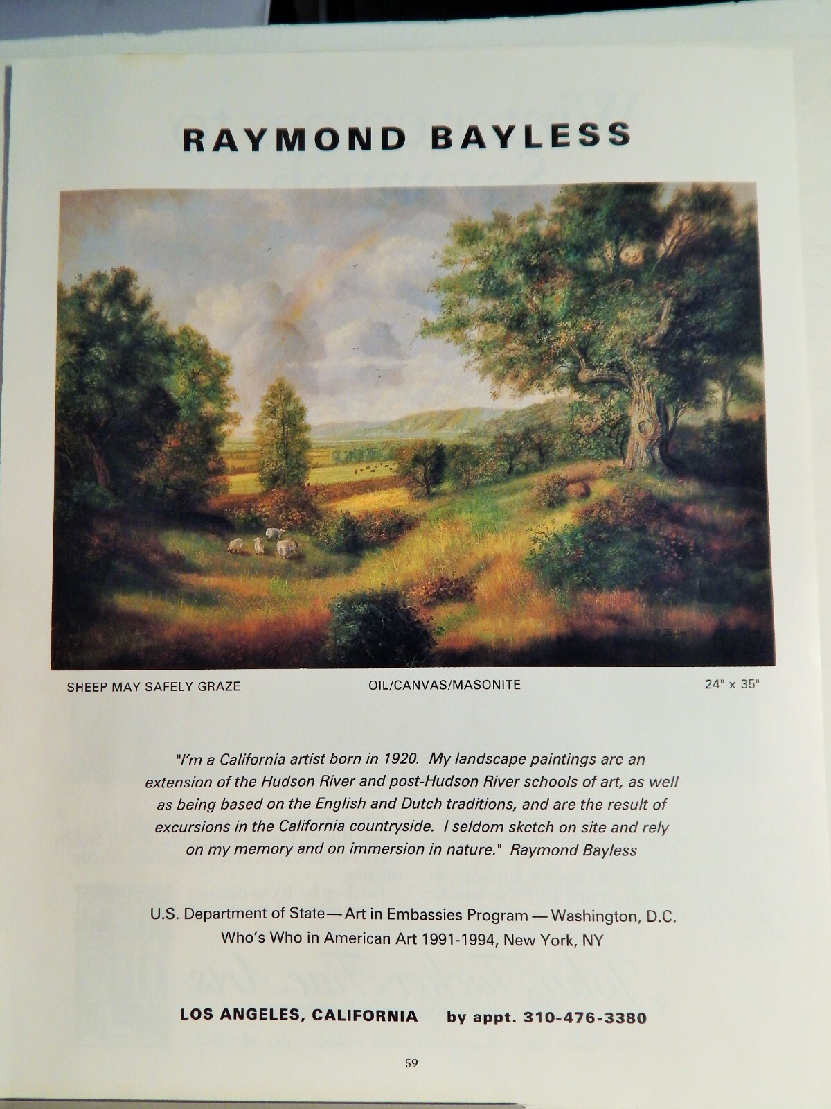 RAYMOND BAYLESS / WM S HORTON ART PIECES VTG ORIG 1994 ADVERTISEMENT ...