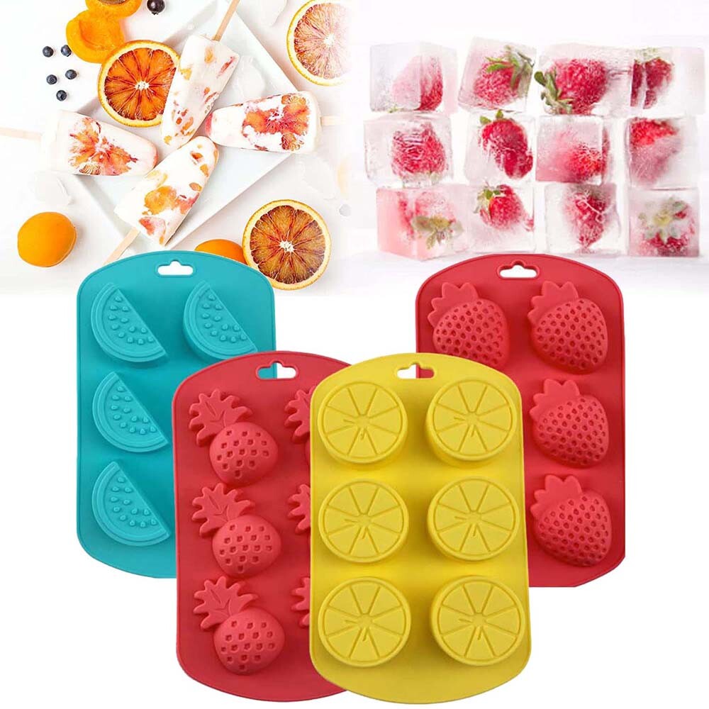 Fruit Shaped Silicone Mold 6 Cavities Candy Cake Mold for Fondant ...