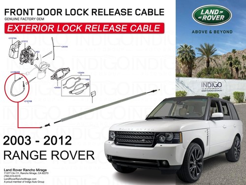 2003-2012 L322 Range Rover Front Door Exterior Lock Release Cable ...