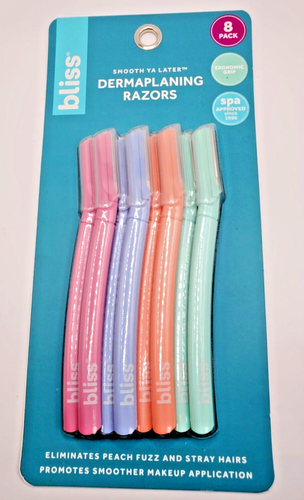 BLISS DERMAPLANING RAZORS SHAVE FACE/BODY FOR SMOOTH SKIN MAKEUP PREP 8 ...