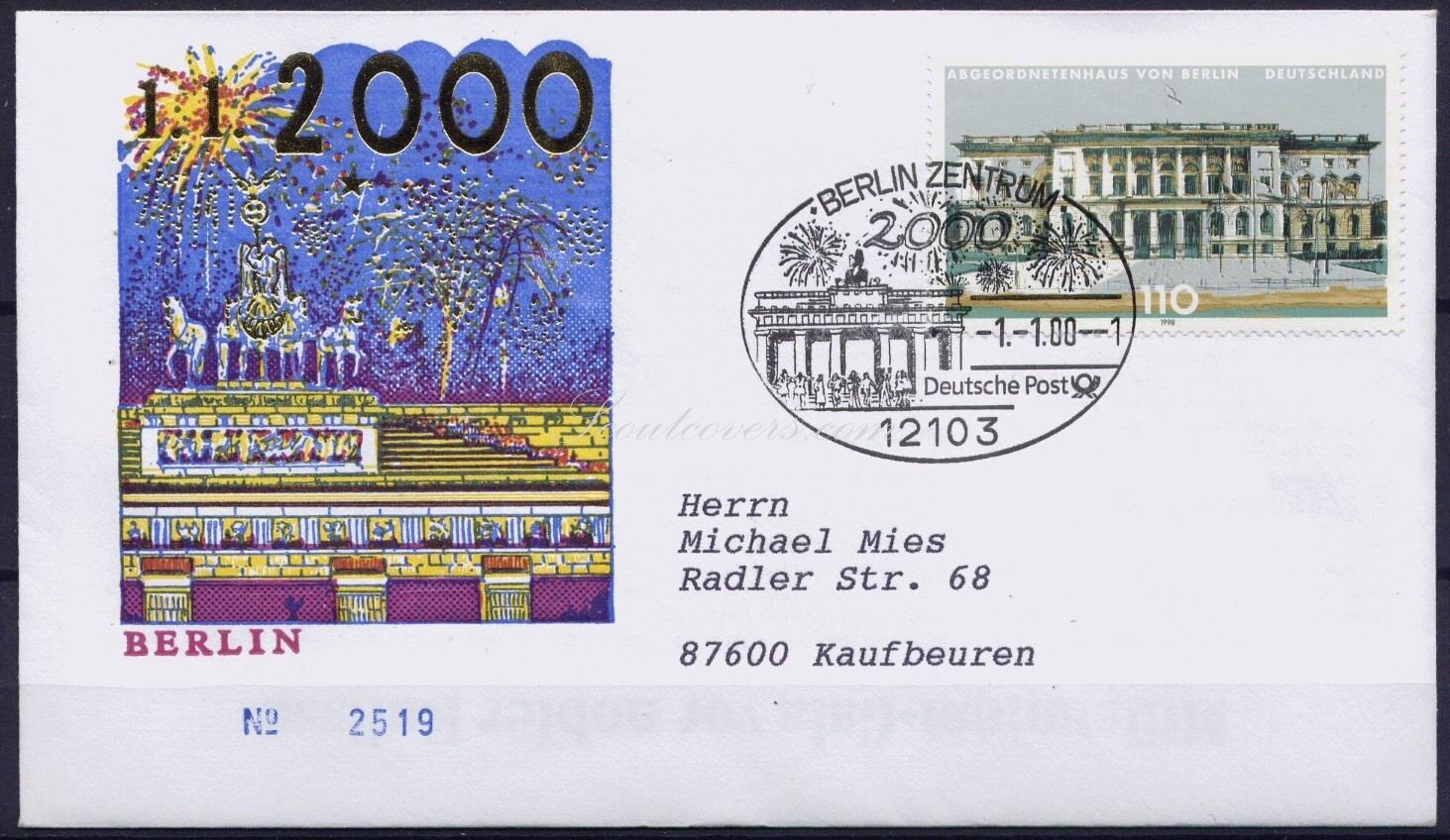 Cover Germany, 2000. Berlin to Kaufbeuren. Berlin 1 1 2001, No.2519 ...