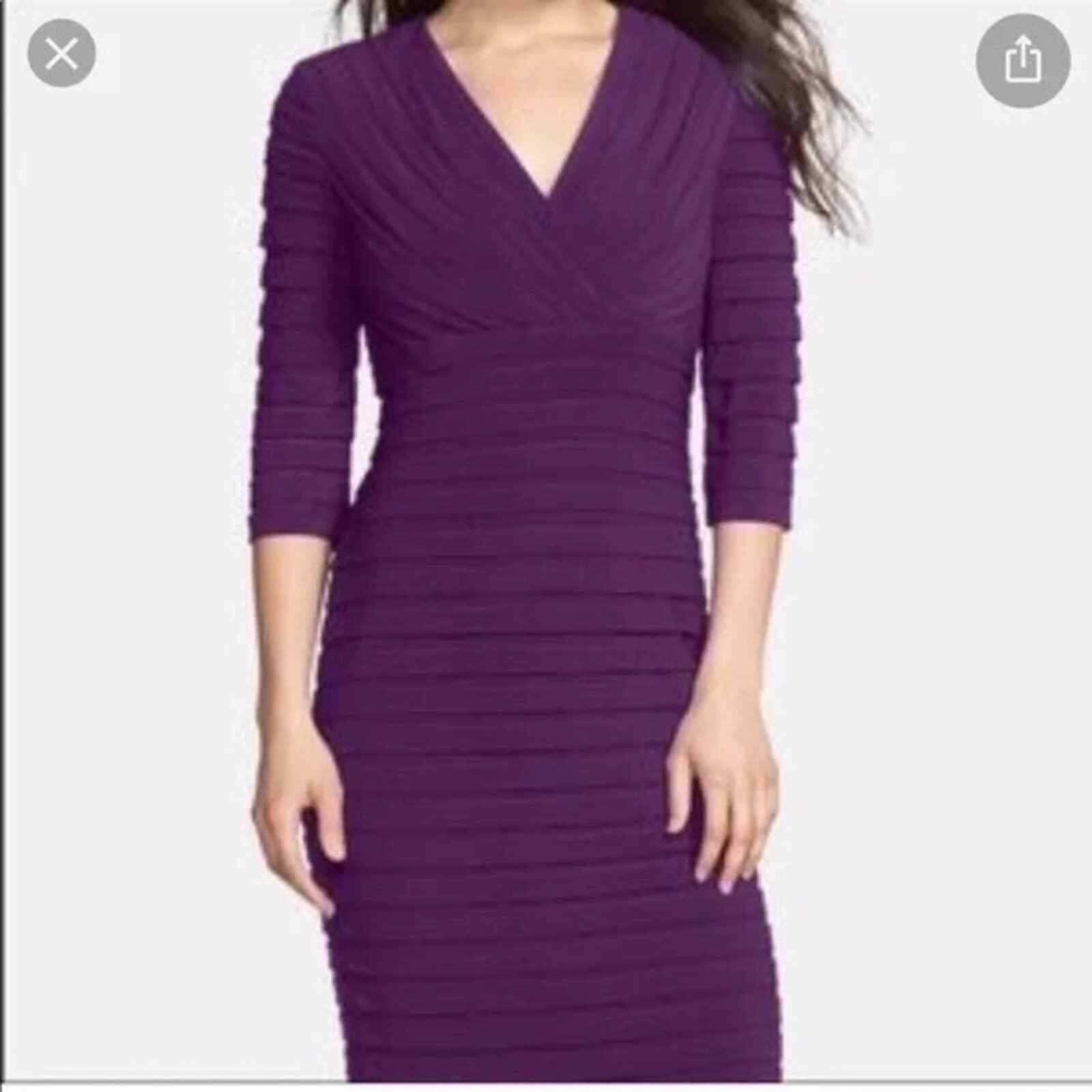 Adrianna Papell Purple Jersey Shutter Dress - Gem